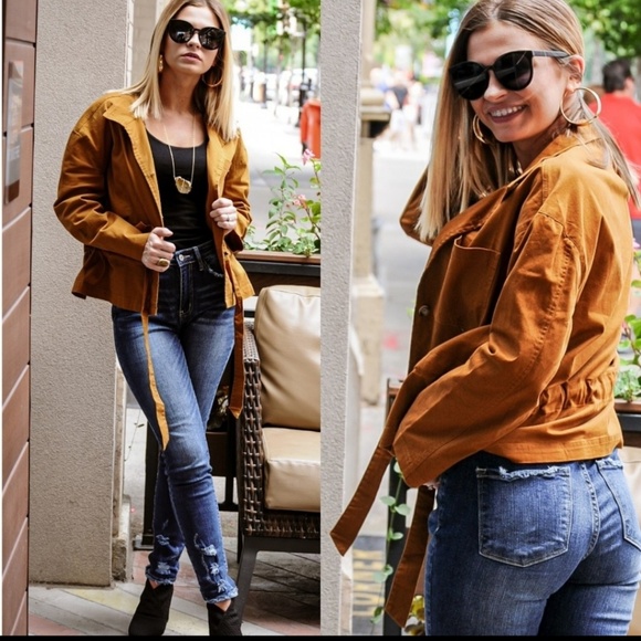 Jackets & Coats | Burnt Orange Drawstring Jacket | Poshmark